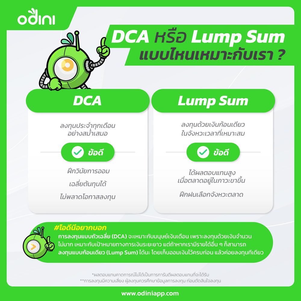 ลงทุนแบบถัวเฉลี่ย (DCA) หรือ ก้อนเดียว (Lump Sum) แบบไหนเหมาะกับเรา ? – odini ลงทุนกองทุน ...